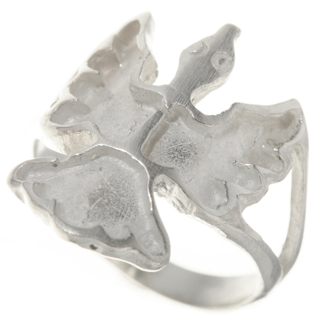 Sterling Silver Phoenix Firebird Inlay Ring 6335 - Indian Jewelry ...