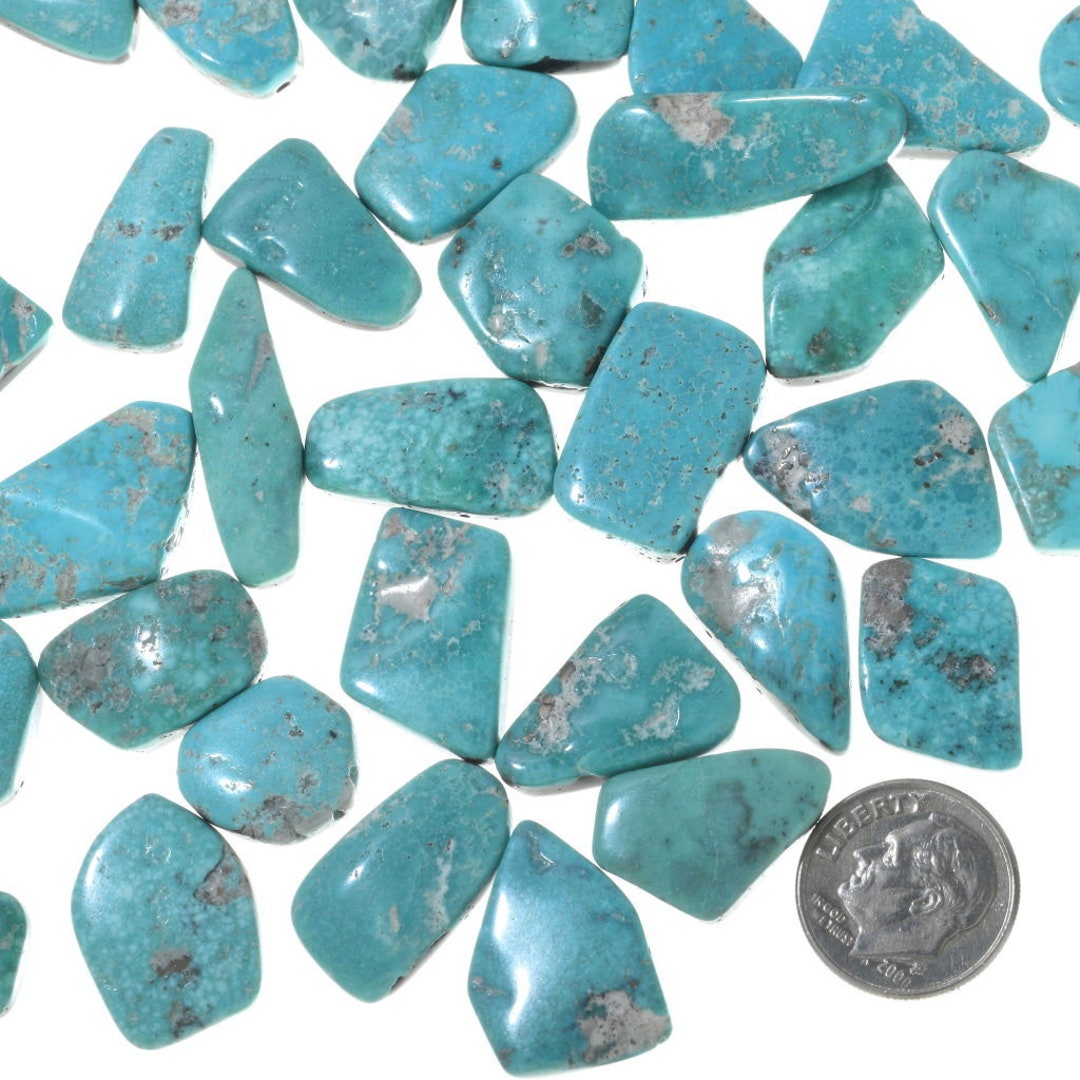 Real Turquoise Cabochons Backed Sonoran Avg. 10.3ct. Lot of 5 Stones ...