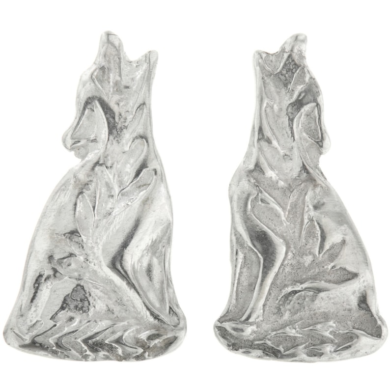 Howling Wolf Set of 2 Sterling Silver Casting 1-1/8 6171 - Etsy