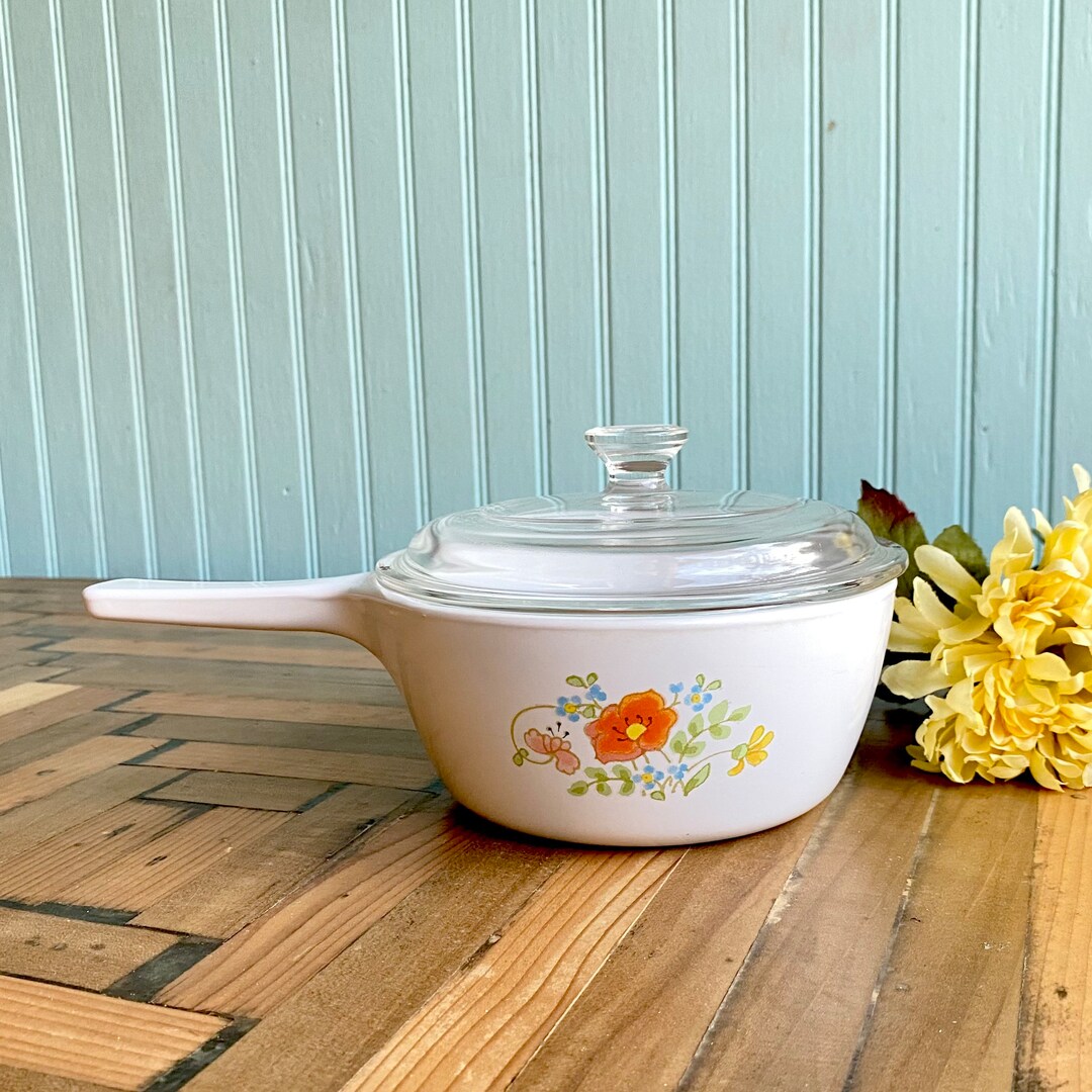 Vtg Corningware WILDFLOWER Petite Sauce Pan W Lid, P-82-B 1.5 Pint ...