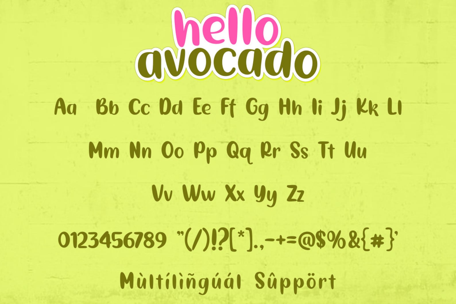 Hello Avocado Font - Cute Font, Bold Display Font, Sticker Font, Poster ...