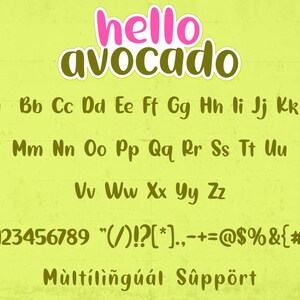 Hello Avocado Font - Cute Font, Bold Display Font, Sticker Font, Poster ...