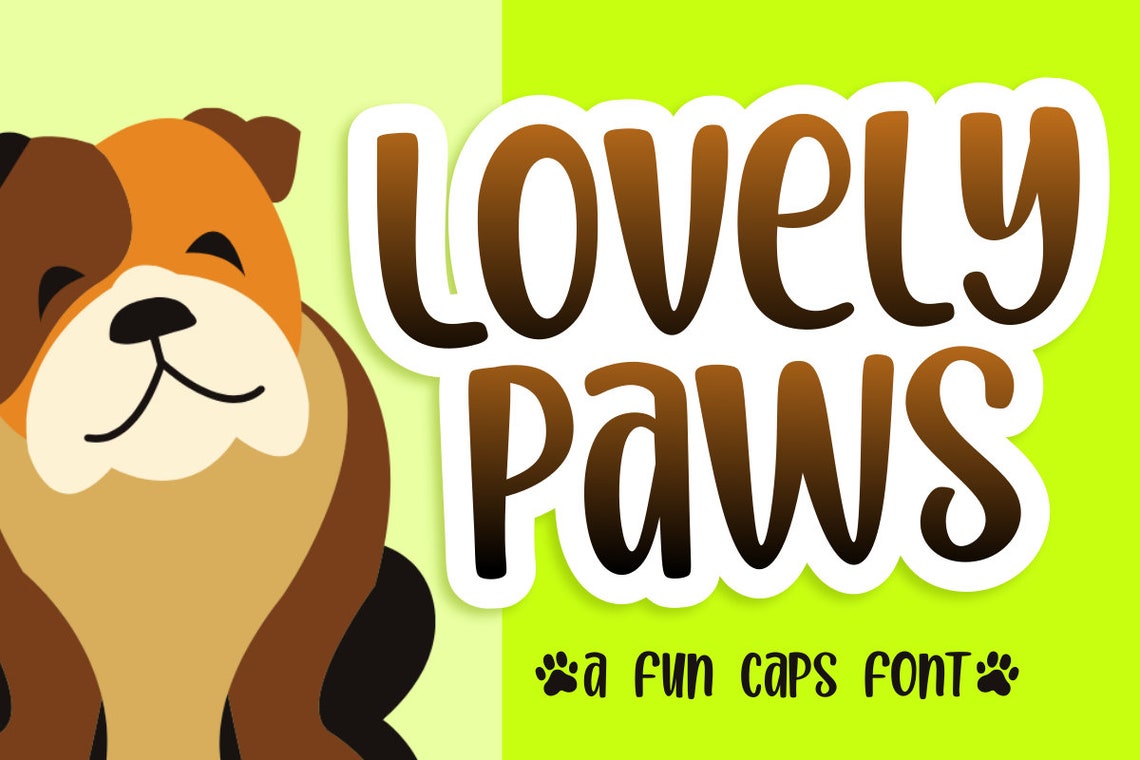 Lovely Paws Font - Pet Font, Girly Font, Cute Font, Sticker Font ...