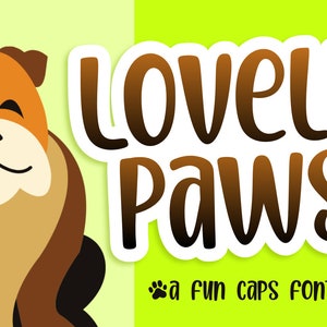 Lovely Paws Font - Pet Font, Girly Font, Cute Font, Sticker Font ...