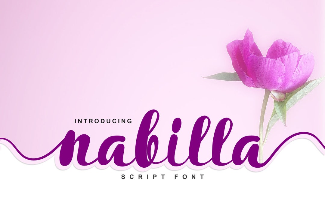 Nabilla Font - Brush Font, Bold Font, Calligraphy Font, Girly Font ...