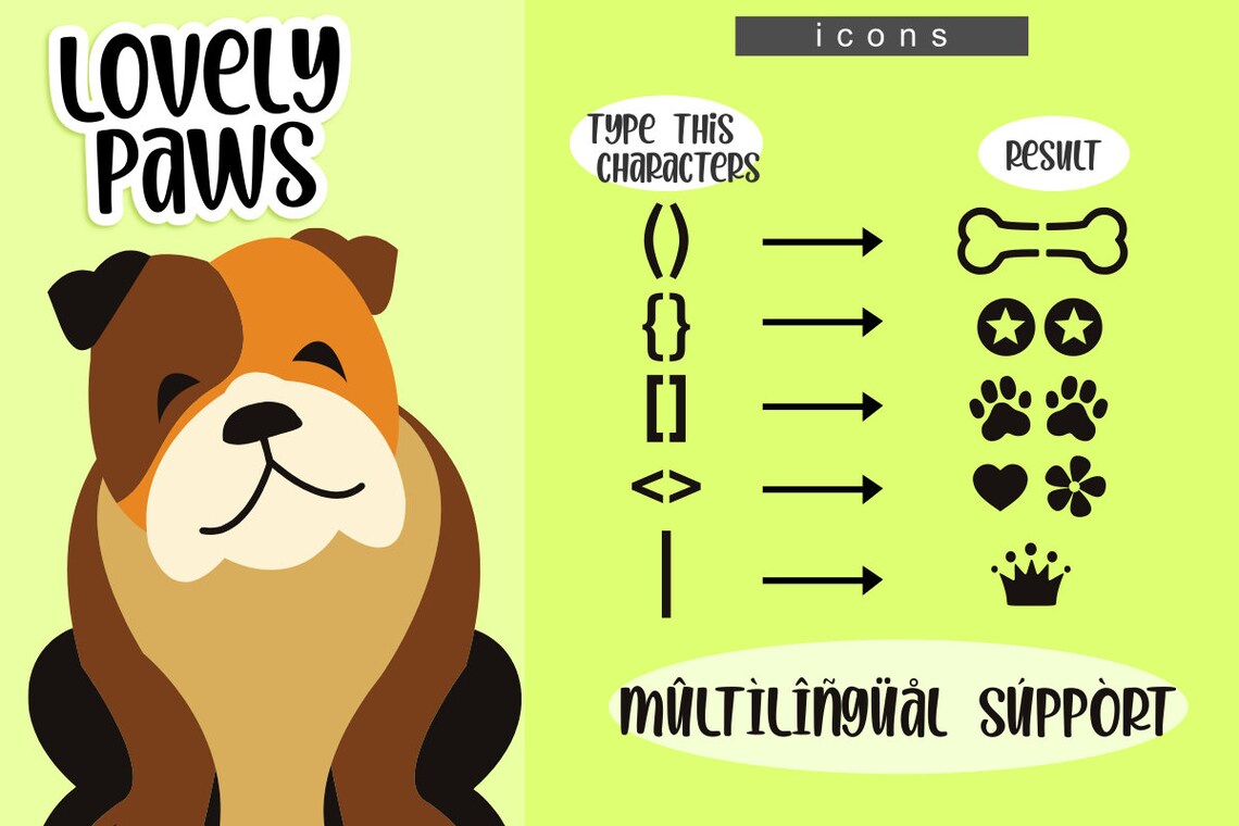 Lovely Paws Font - Pet Font, Girly Font, Cute Font, Sticker Font ...