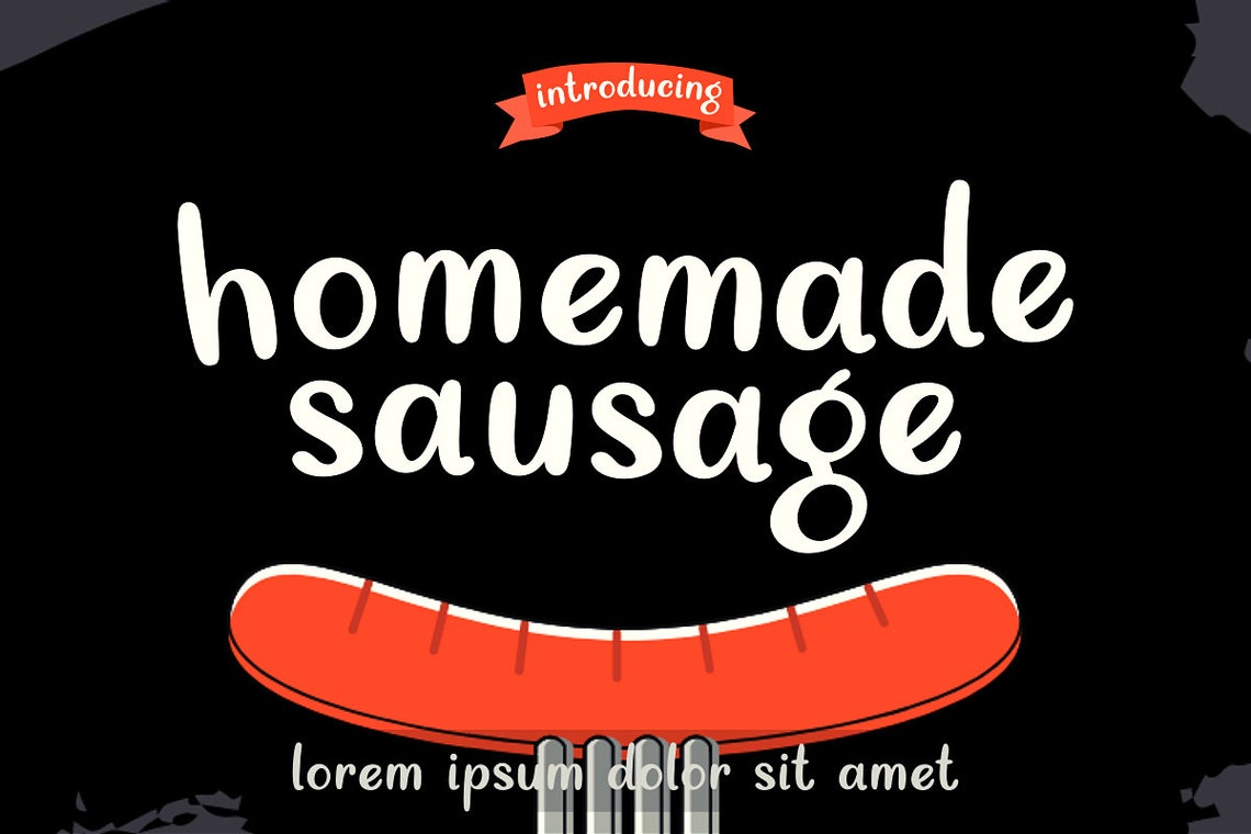 Homemade Sausage Font - Display Font, Handwritten Font, Quirky Font ...