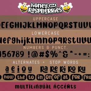 Honey and Raspberries Font - Cute Font, Handwritten Font, Font for ...