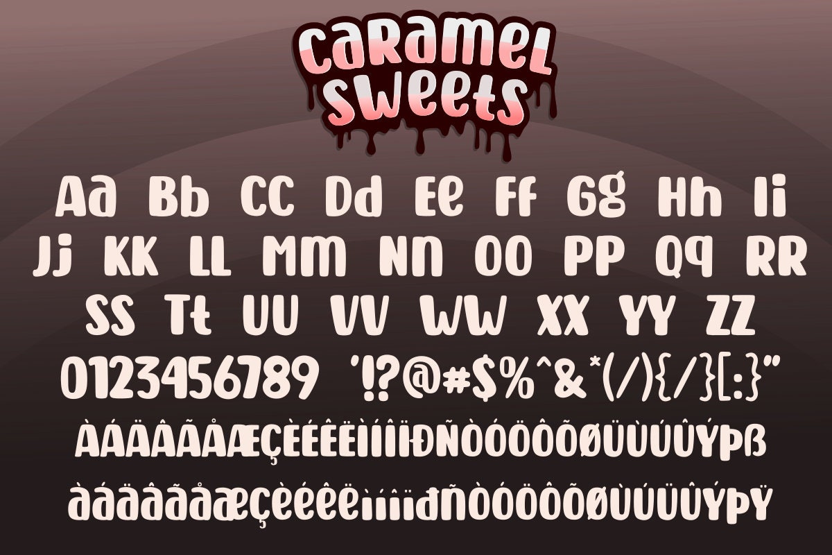 Caramel Sweets Font - Cute Font, Display Font, Crafty Fonts, Font for ...