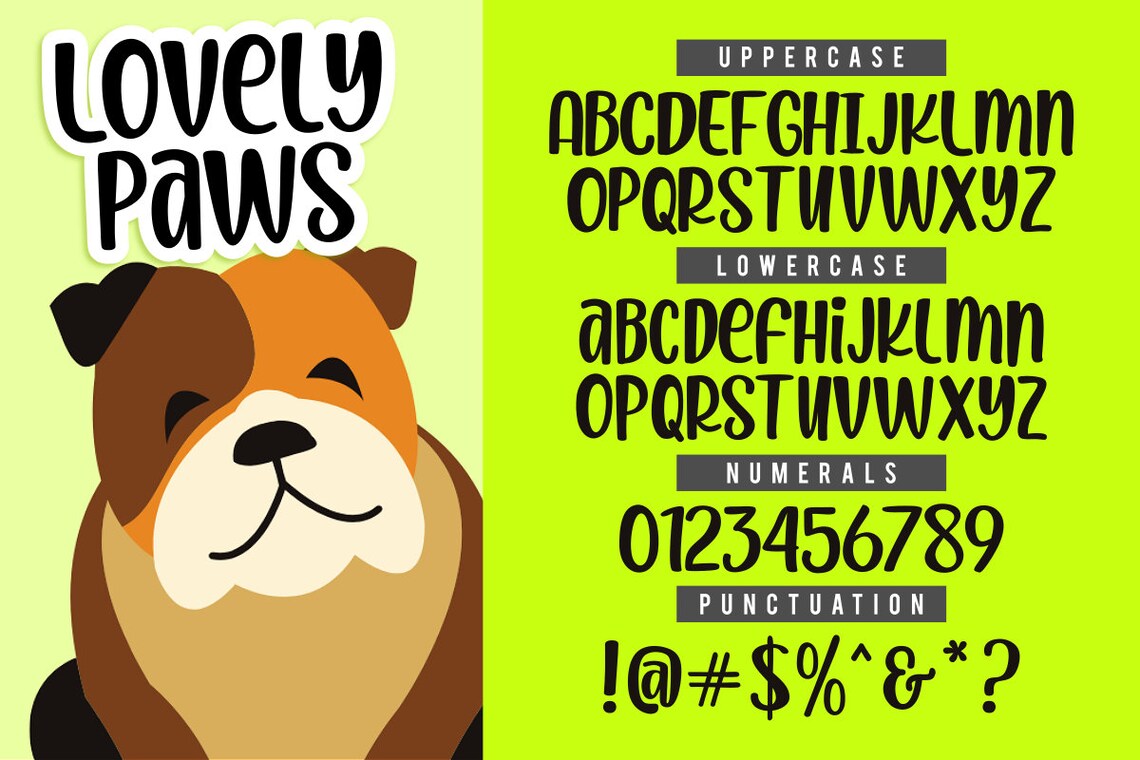 Lovely Paws Font - Pet Font, Girly Font, Cute Font, Sticker Font ...