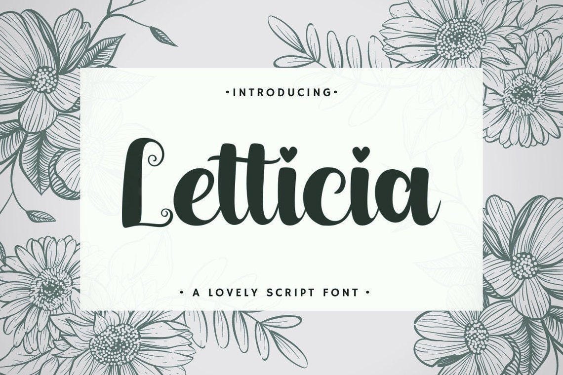 Letticia Font - Cute Font, Calligraphy Font, Girly Font, Font for ...