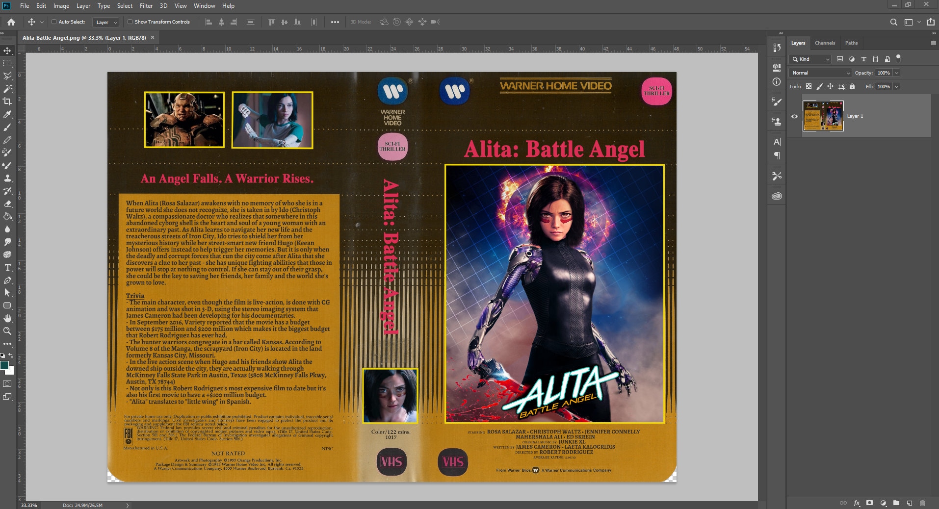 Alita Battle Angel VHS Box Art - DOWNLOAD - Etsy