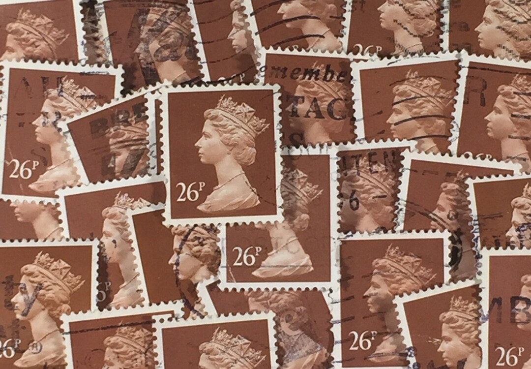 Stamp Art, Chestnut, Queen Elizabeth II, Machin, Great Britain, Used ...