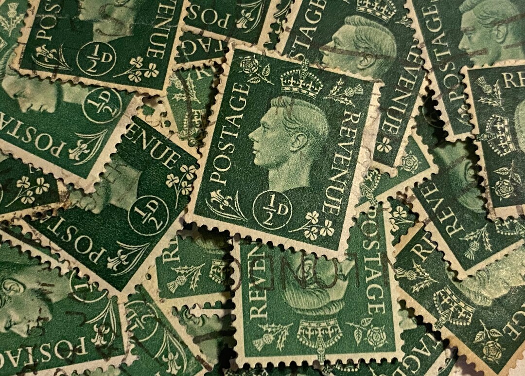 Stamp Art, Green, King George VI, Great Britain, .5 Decimal, Used ...