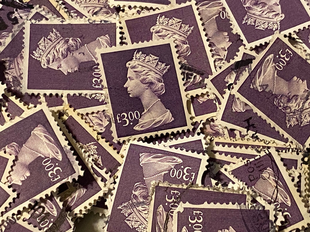 Stamp Art, Dull Purple, Queen Elizabeth II, Machin, Great Britain, Used ...