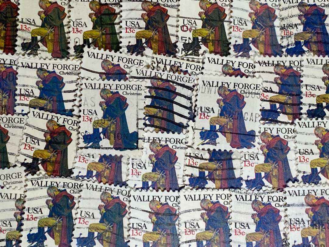 Stamp Art, George Washington, Valley Forge, Christmas, 13 Cents, USA ...