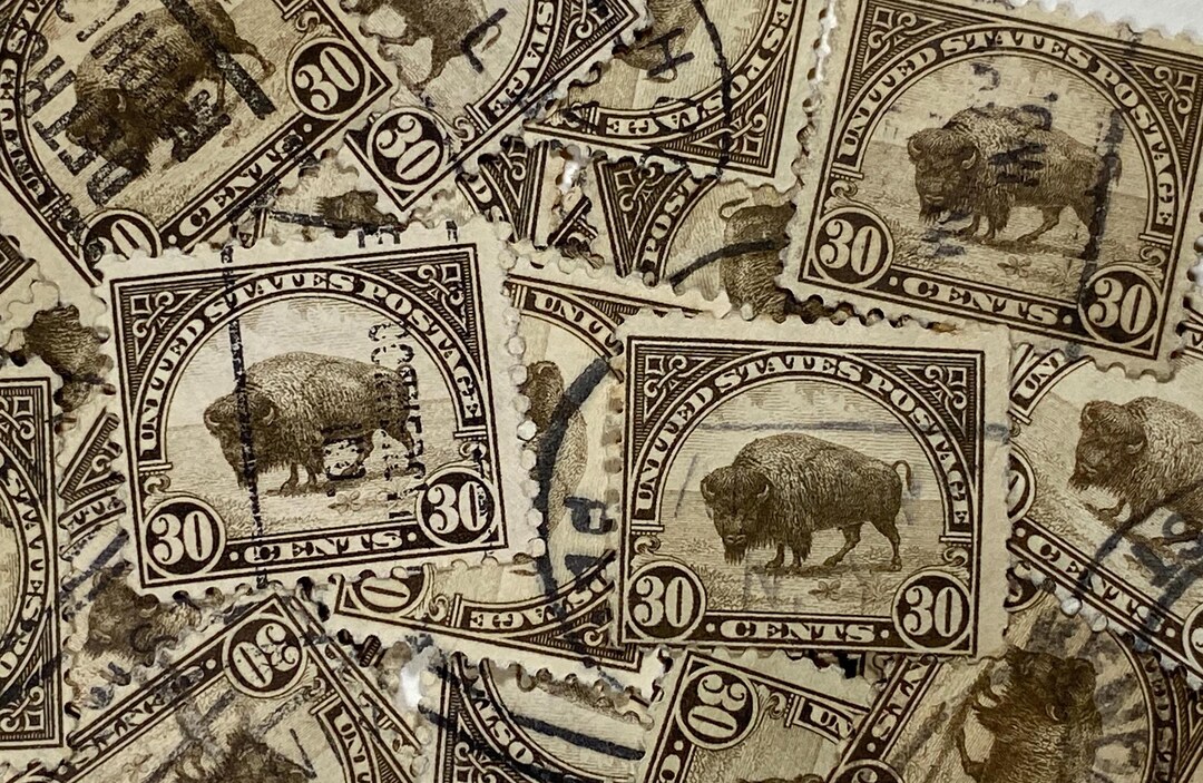 Stamp Art, Buffalo, U.S. Postage, 30 Cents, USA, Used Stamps - Etsy