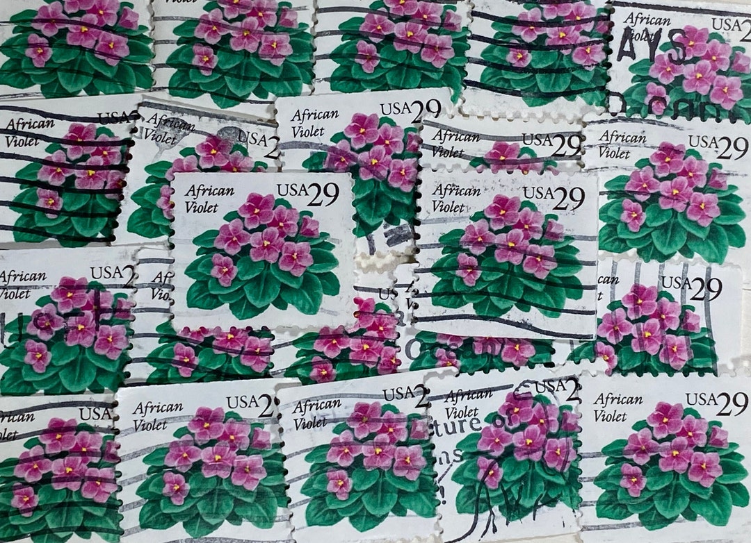 Stamp Art, African Violet, Flower, 29 Cents, USA, Used Stamps - Etsy