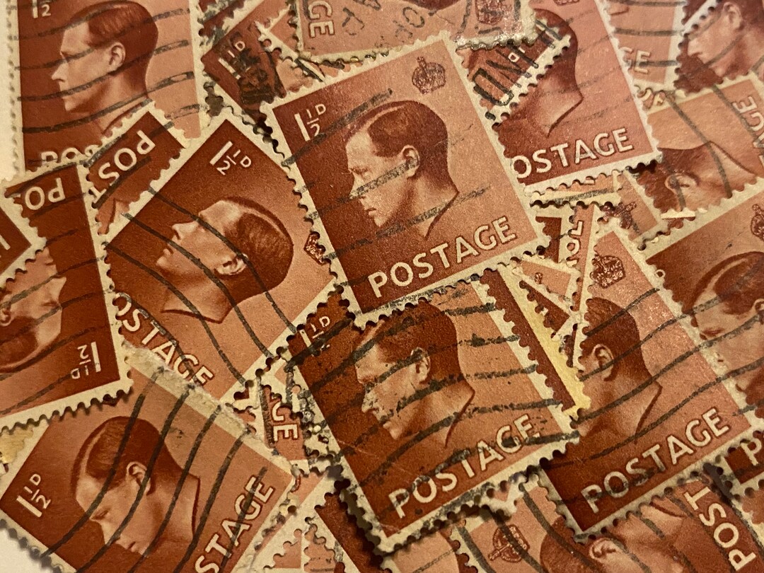 Stamp Art, Brown, King Edward VIII, 1.5 Decimal, Used Stamps - Etsy