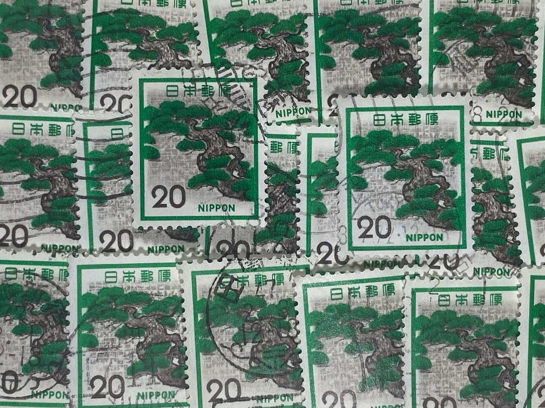 Stamp Art, Bonsai Tree, 20 Yen, Japan, Used Stamps - Etsy