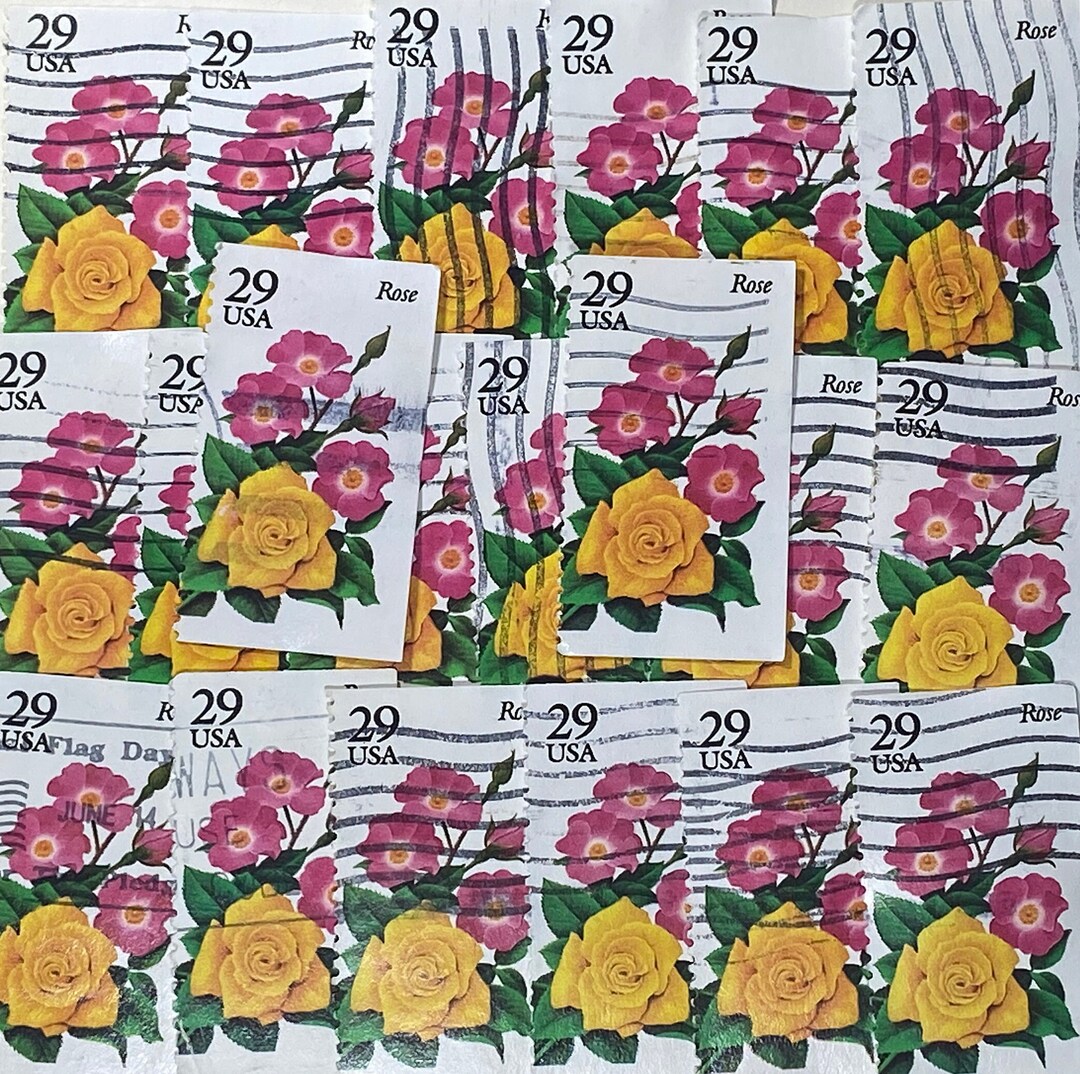 Stamp Art Rose Flower 29 Cents USA Used Stamps - Etsy