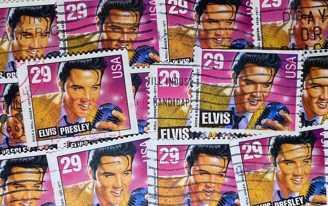 Stamp Art, Elvis, 29 Cents, USA, Large Used Stamps - Etsy