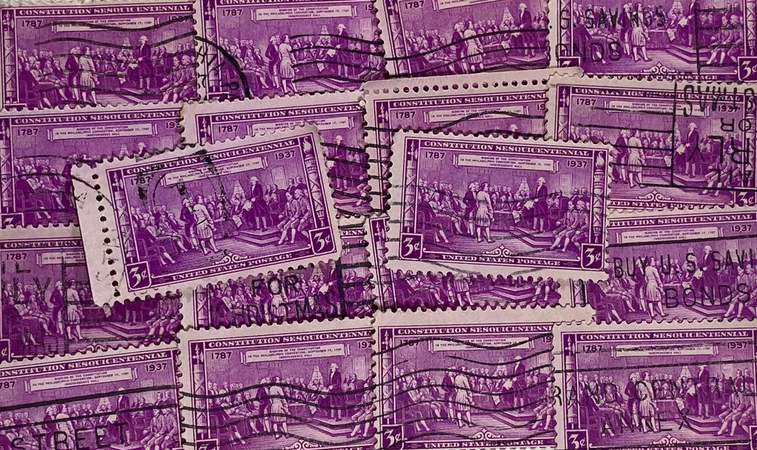 Stamp Art, Constitution Sesquicentennial, 3 Cents, USA, Used Stamps - Etsy