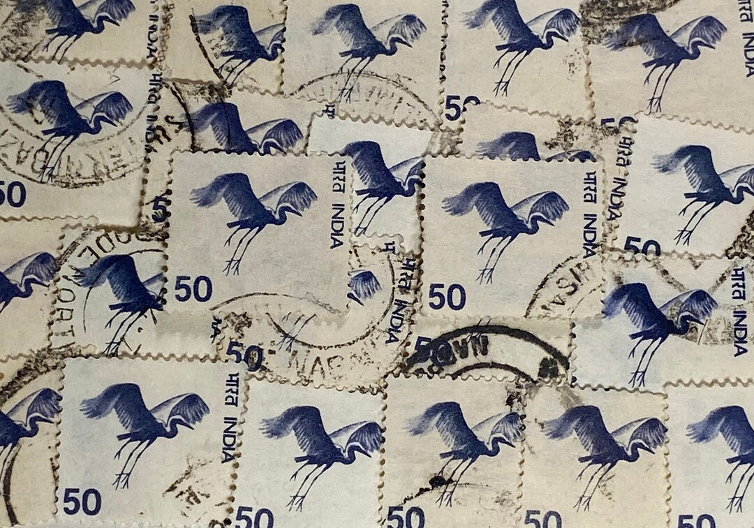 Stamp Art, Crane, 50np, India, Used Stamps - Etsy