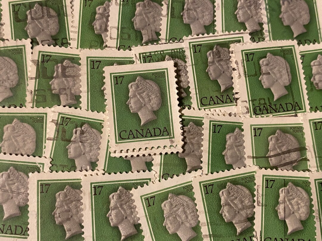 Stamp Art, Queen Elizabeth II, Canada, Used Stamps, 17 Cents - Etsy
