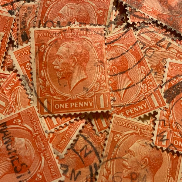 One Penny Red Stamp - Etsy