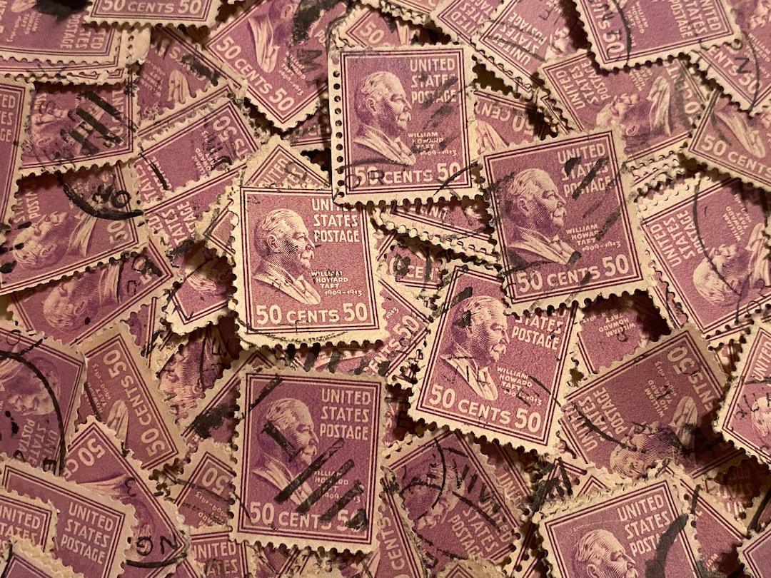 Stamp Art, Purple, William Howard Taft, 50 Cents, USA, Used Stamps - Etsy