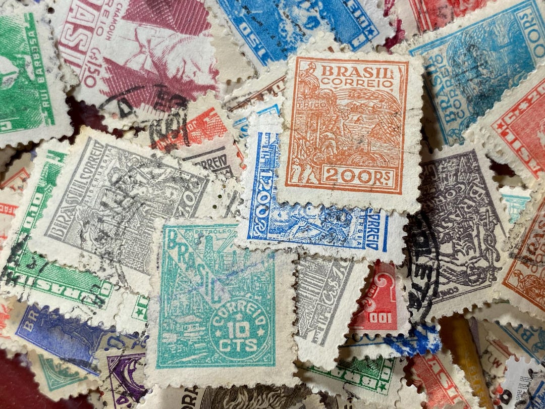 Vintage Brazil Stamps - 50 Different Stamps 1920's - 1980's - Etsy