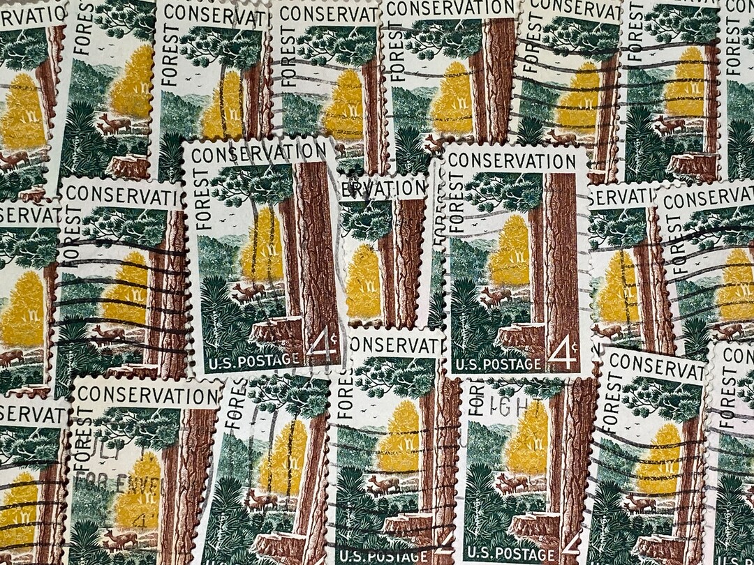 Stamp Art, Forest Conservation, 4 Cents, USA, Used Stamps - Etsy