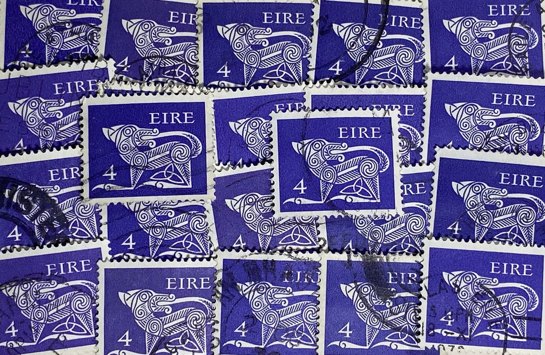 Stamp Art, Mythical Creatures, 4 Cents, Eire, Ireland, Used Stamps - Etsy