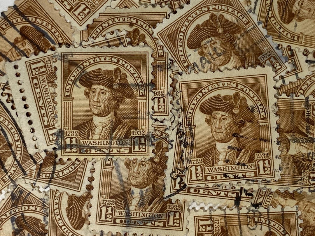 Stamp Art, Brown, George Washington, 1.5 Cents, 1932, USA, Used Stamps ...