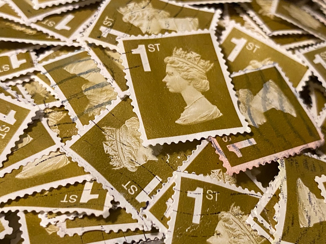 Stamp Art, Gold, Queen Elizabeth II, Machin, Great Britain, Used Stamps ...