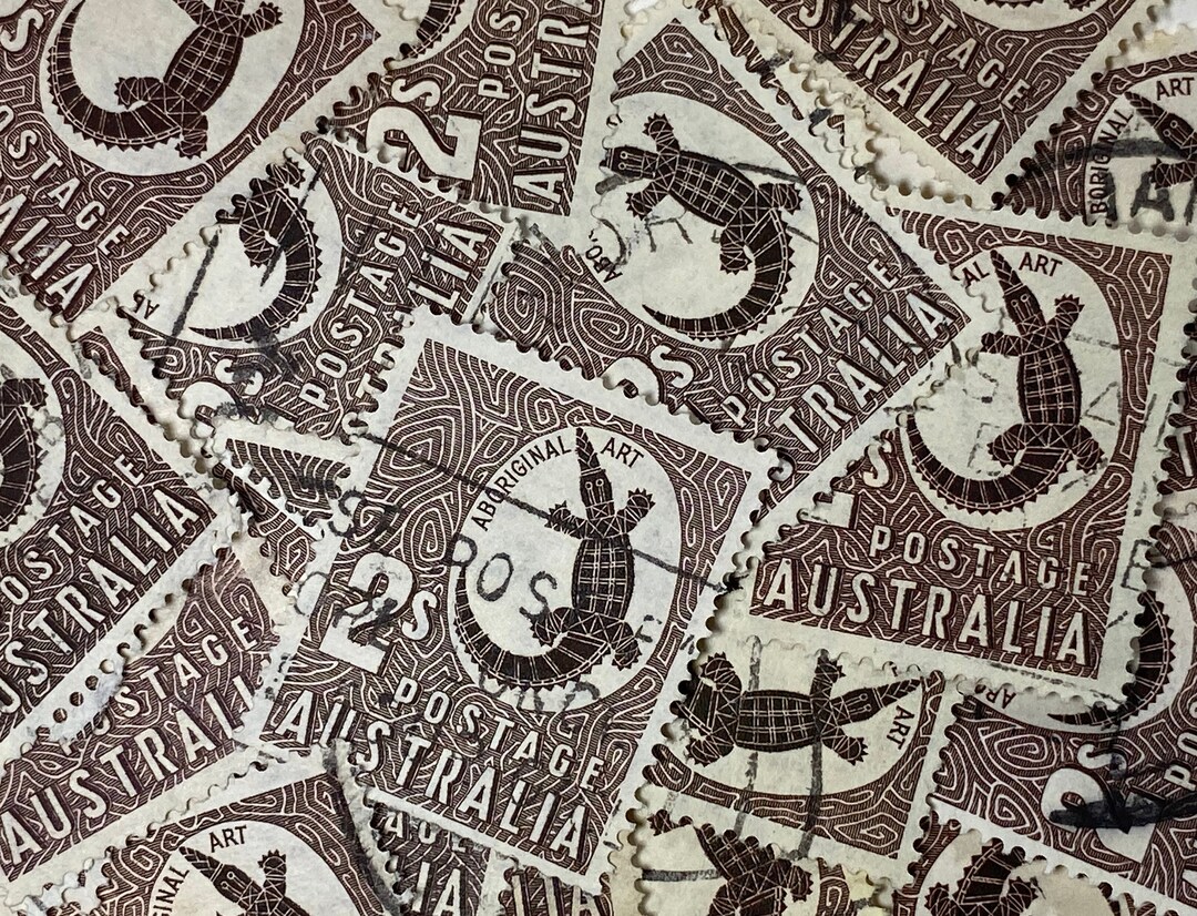 Stamp Art, Aboriginal Art, Lizard, 2 Shillings, Australia, Used Stamps ...