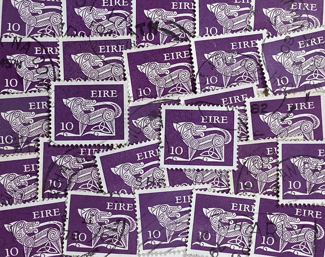 Stamp Art, Mythical Creatures, 10 Cents, Eire, Ireland, Used Stamps - Etsy