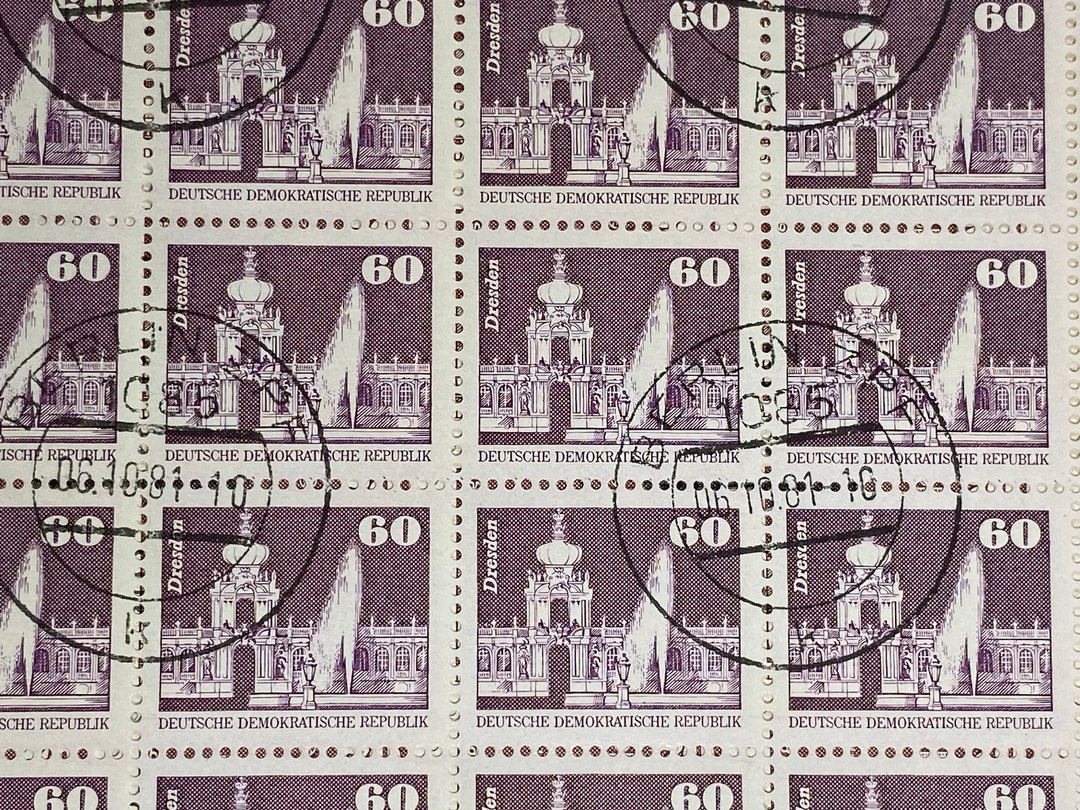 Stamp Art, Brown, Dresden, 60 Marks, DDR, Used Stamps - Etsy