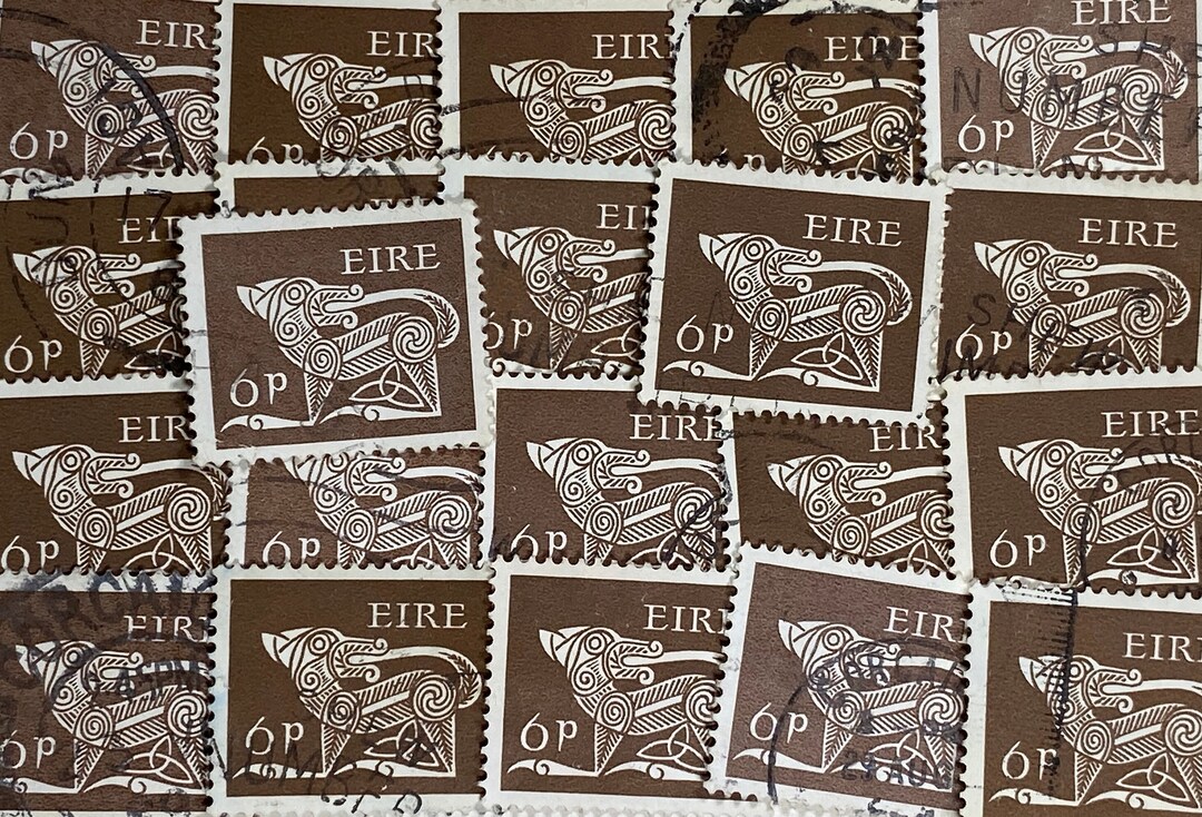 Stamp Art, Mythical Creatures, 6 Cents, Eire, Ireland, Used Stamps - Etsy