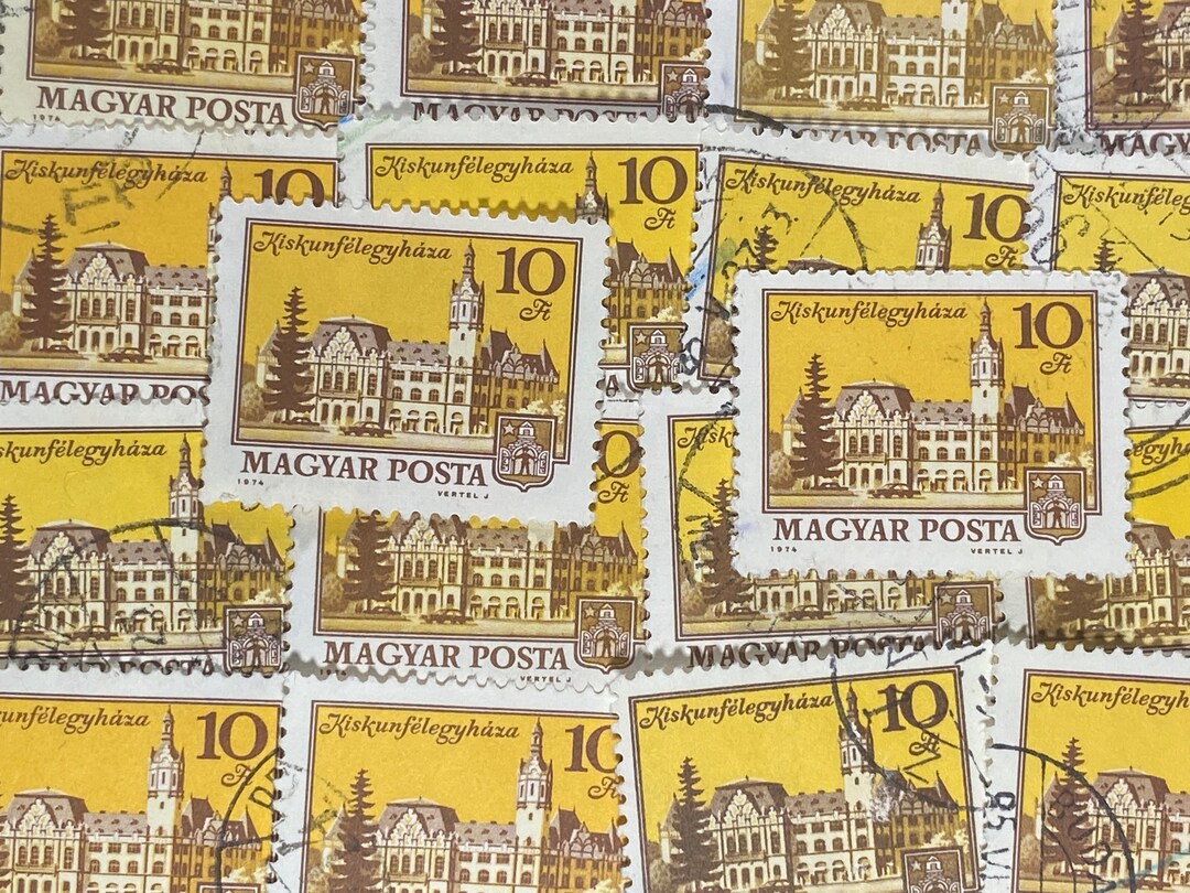 Stamp Art, Yellow, Building/estate, Kiskunfelegyhaza, 10ft, Hungary ...
