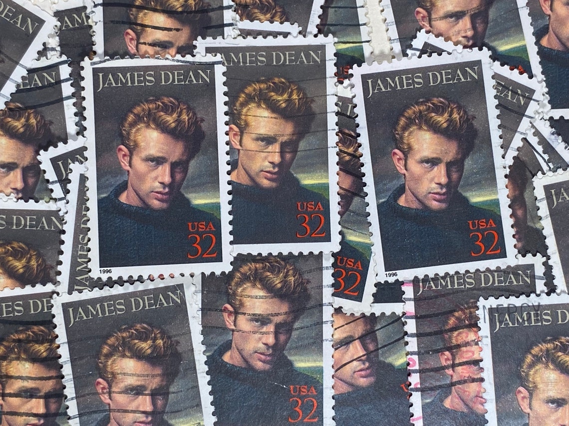 Stamp Art, James Dean, 32 Cents, USA, Large Used Stamps - Etsy