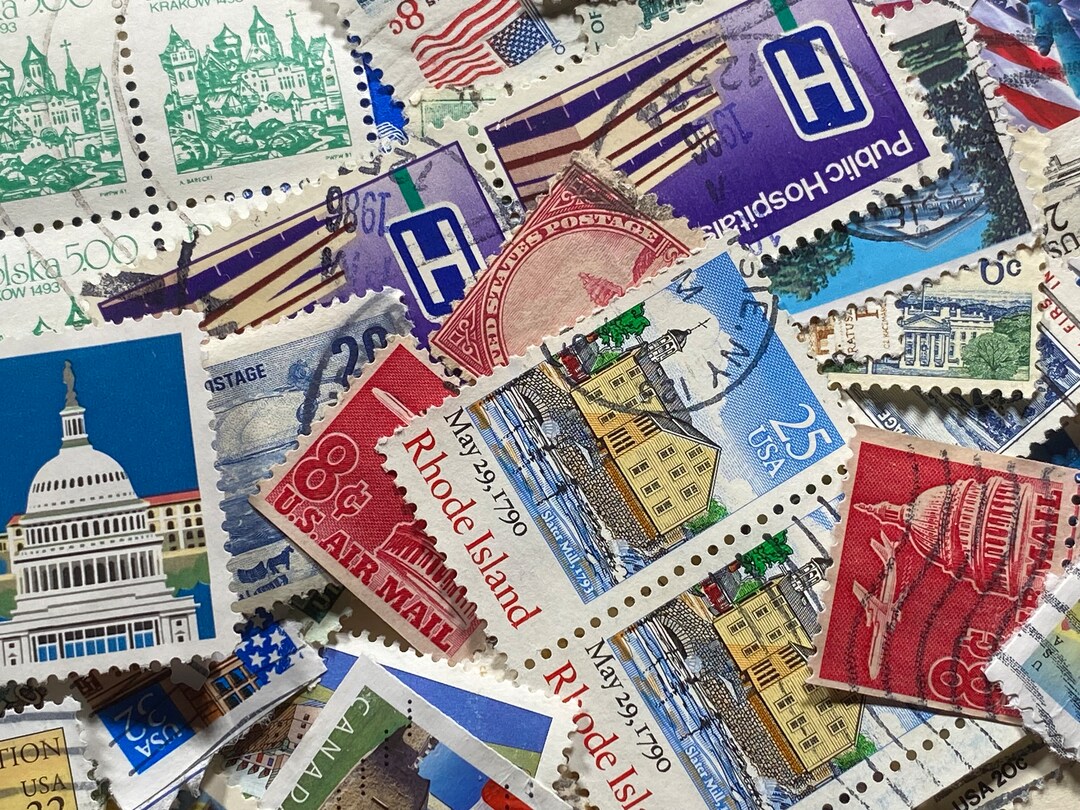 Vintage Topical Buildings/architecture Stamps - 100 Different Stamps ...