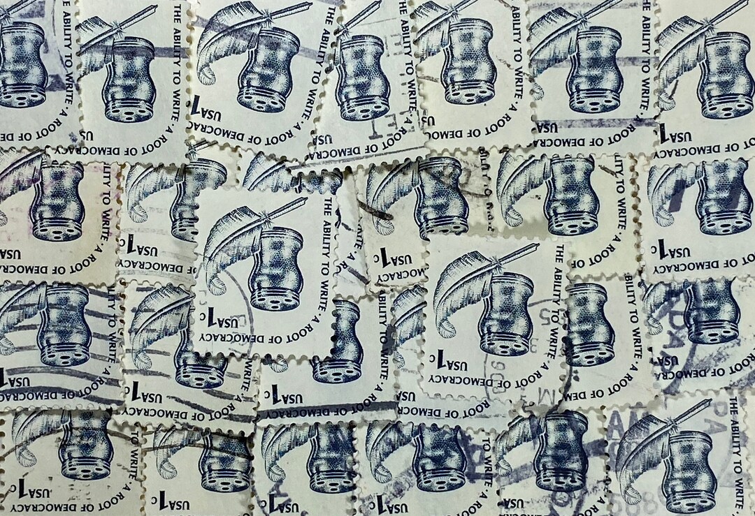 Stamp Art, the Ability to Write - A Root of Democracy, 1 Cent, USA ...