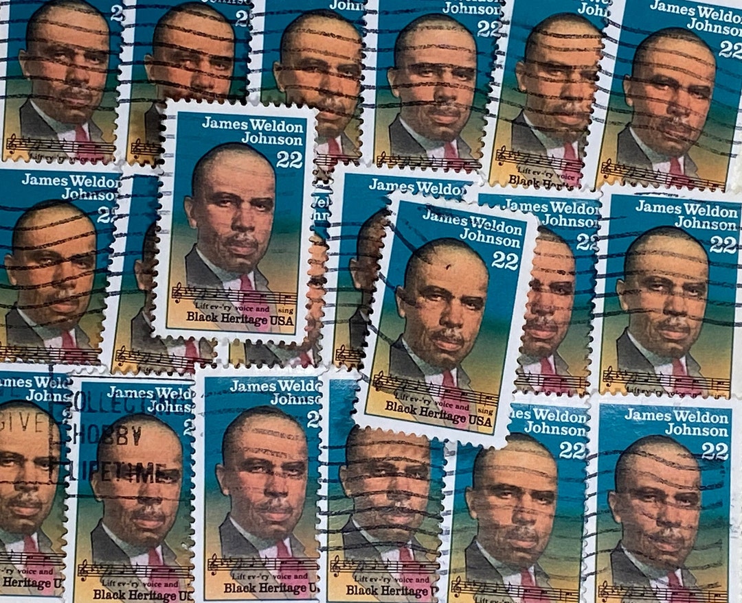 Stamp Art, James Weldon Johnson, Black Heritage, 22 Cents, USA, Large ...