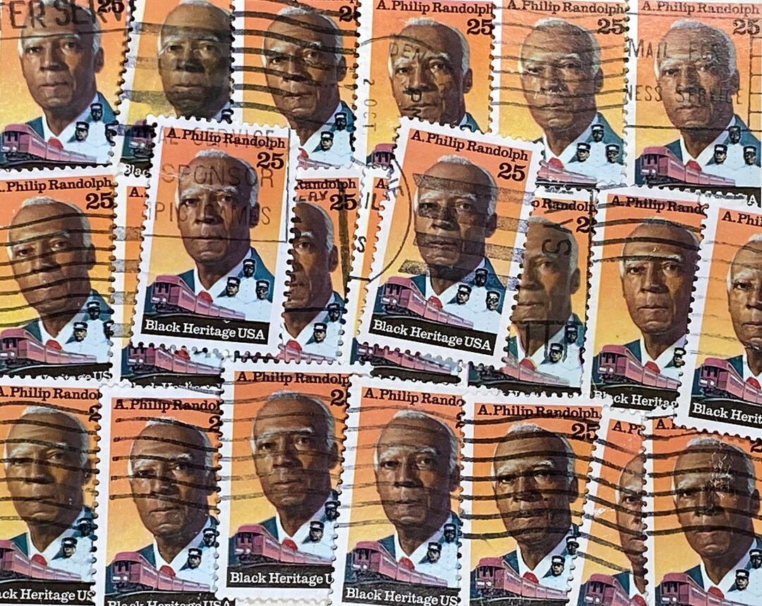 Stamp Art, A. Philip Randolph, Black Heritage, 25 Cents, USA, Large ...