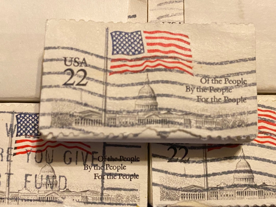 Stamp Art, US Flag, 22 Cents , USA, Used Stamps - Etsy