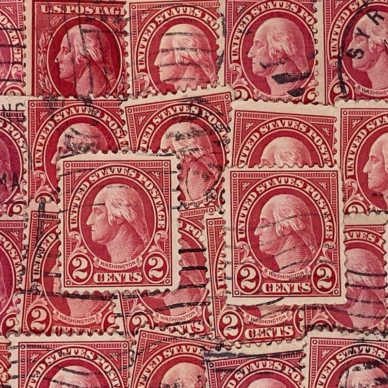 Red 2 Cent Stamps - Etsy