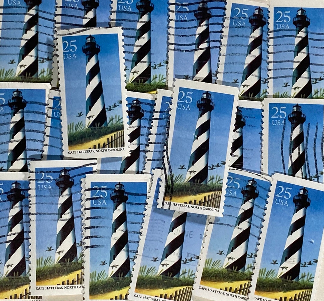 Stamp Art, Lighthouse, Cape Hatteras, North Carolina, 25 Cents, USA ...