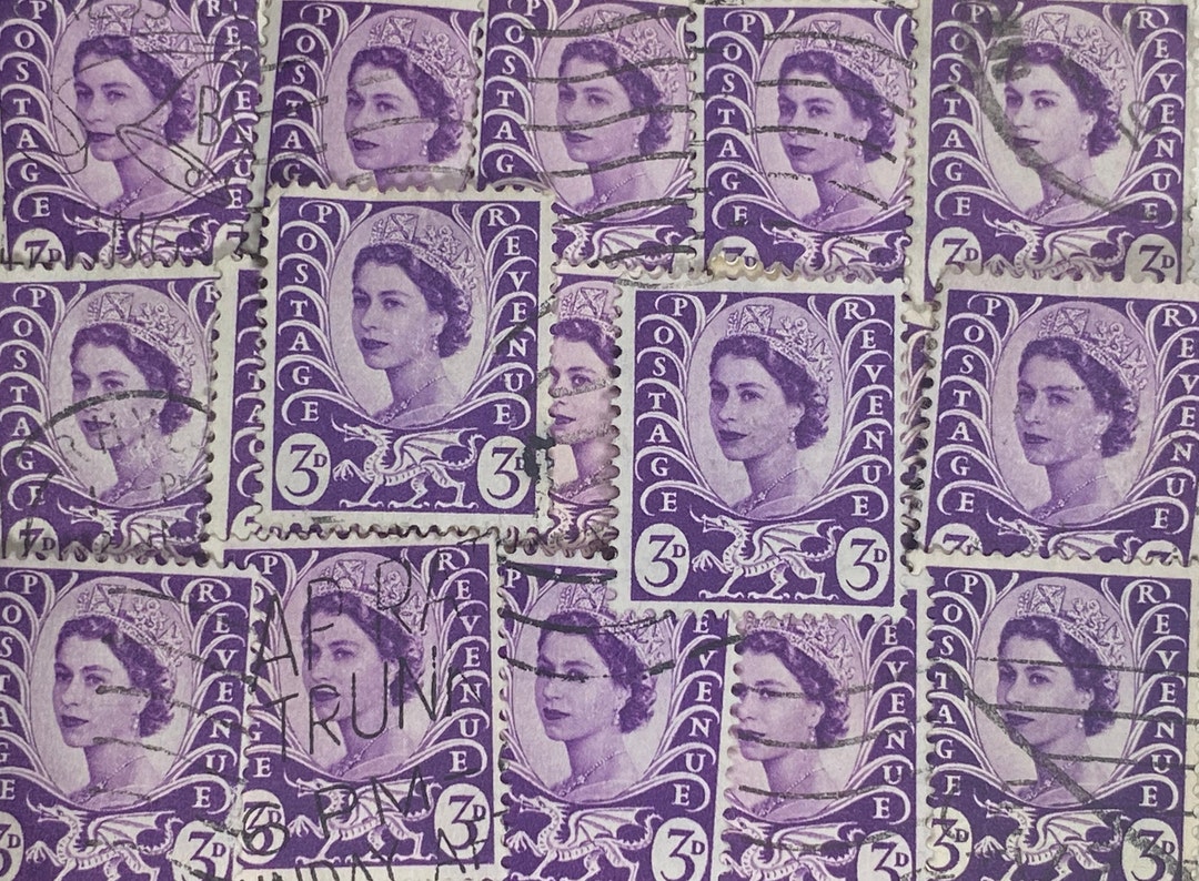 Stamp Art, Purple, Queen Elizabeth II, Dragon, 3d Decimal, Great ...